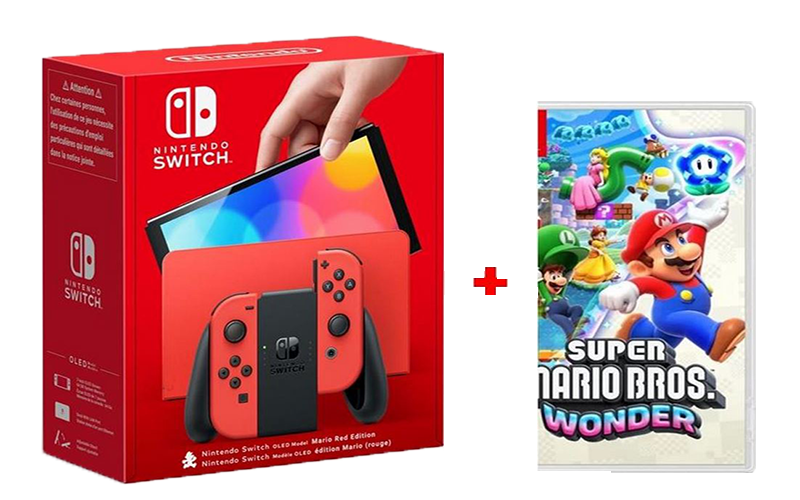 Nintendo Switch Oled Roja Edicion Mario Super Mario Bros Wonder 365 95